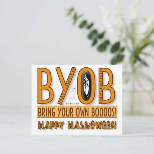 BYOB: Bring Your Own Boos Halloween Invitation | Zazzle