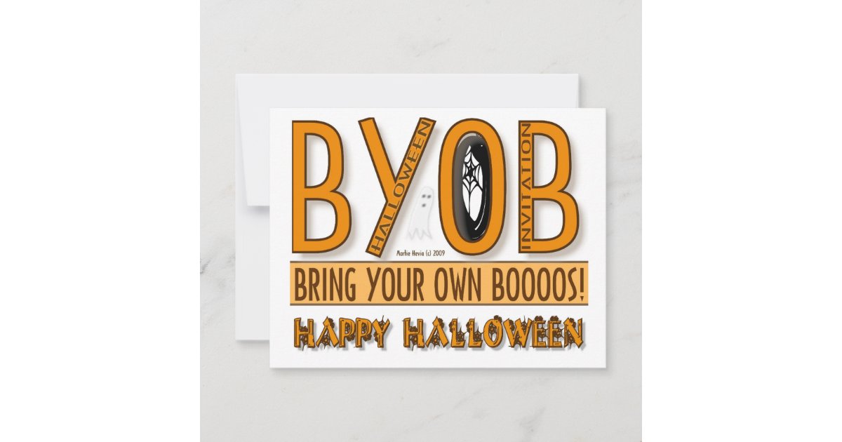 BYOB: Bring Your Own Boos Halloween Invitation | Zazzle
