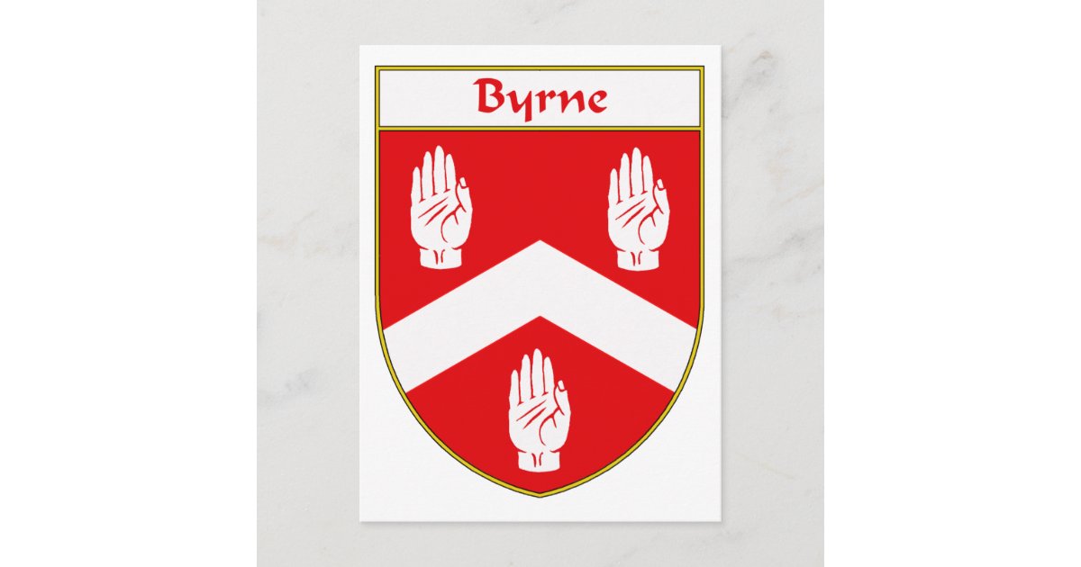 Byrne Coat of Arms/Family Crest Postcard | Zazzle