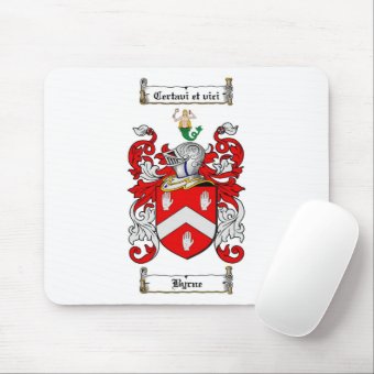 BYRNE FAMILY CREST - BYRNE COAT OF ARMS MOUSE PAD | Zazzle