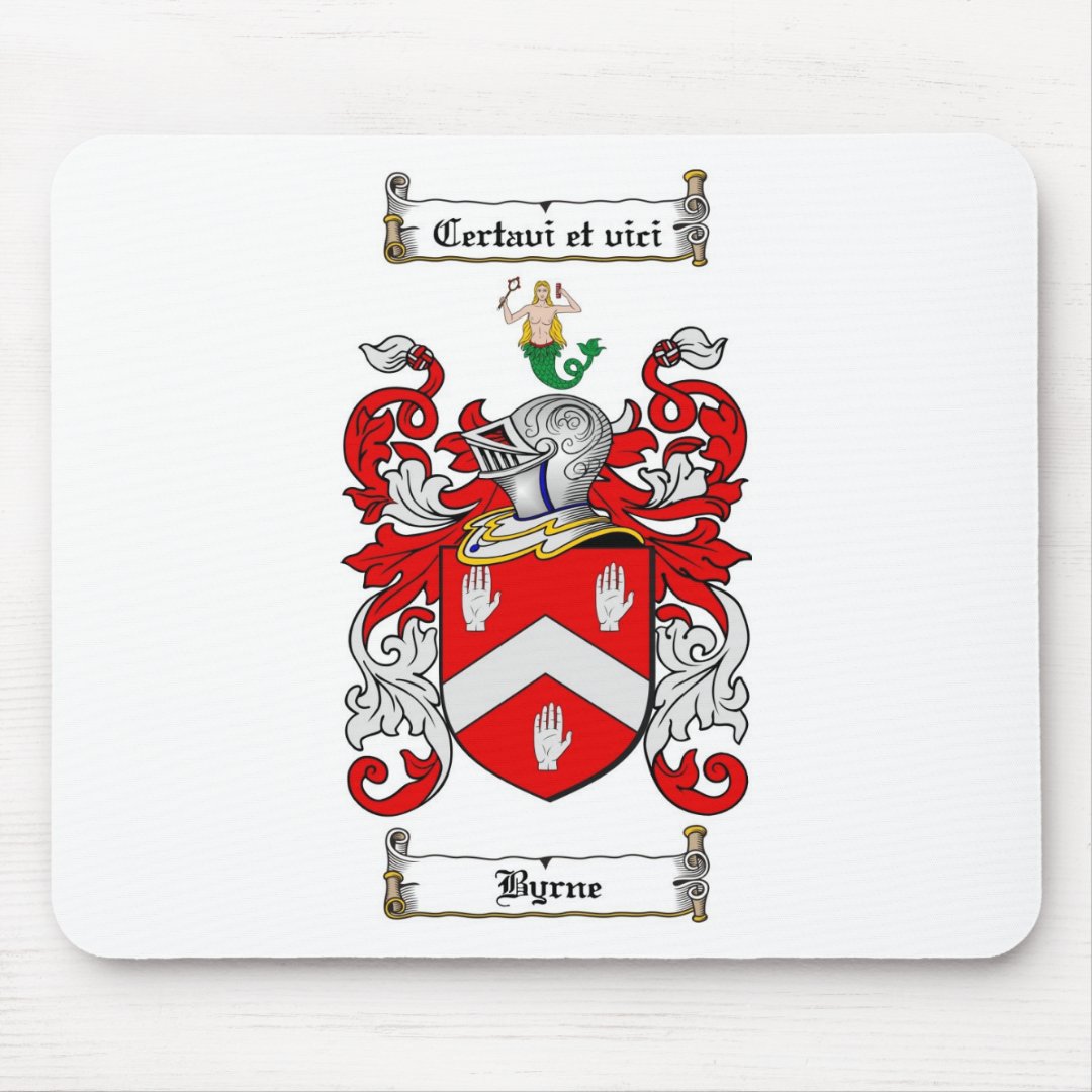BYRNE FAMILY CREST - BYRNE COAT OF ARMS MOUSE PAD | Zazzle