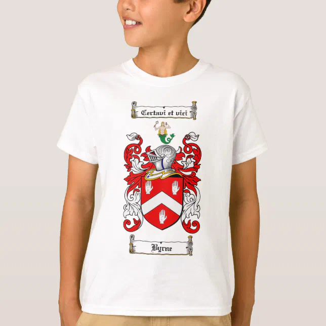 BYRNE FAMILY CREST - BYRNE COAT OF ARMS T-Shirt | Zazzle