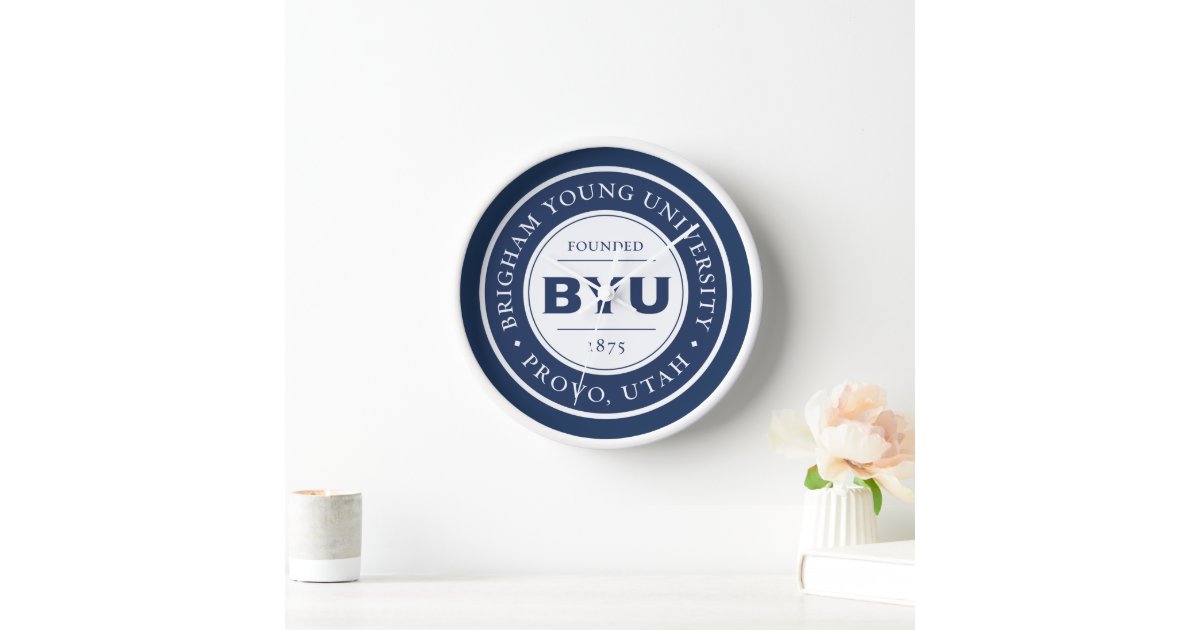 BYU Circle Logo Clock | Zazzle