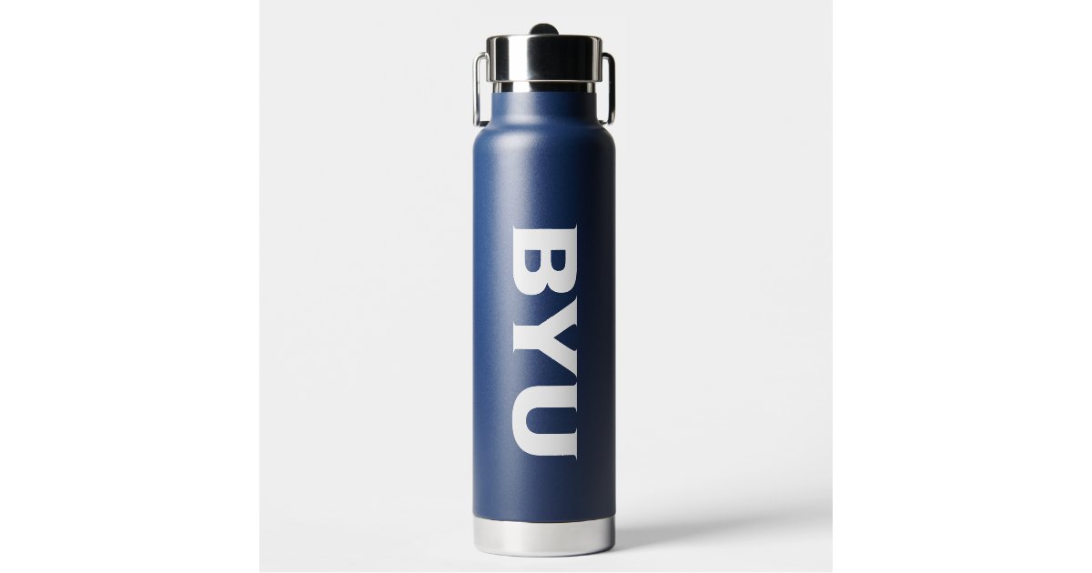 BYU Text Logo Water Bottle | Zazzle