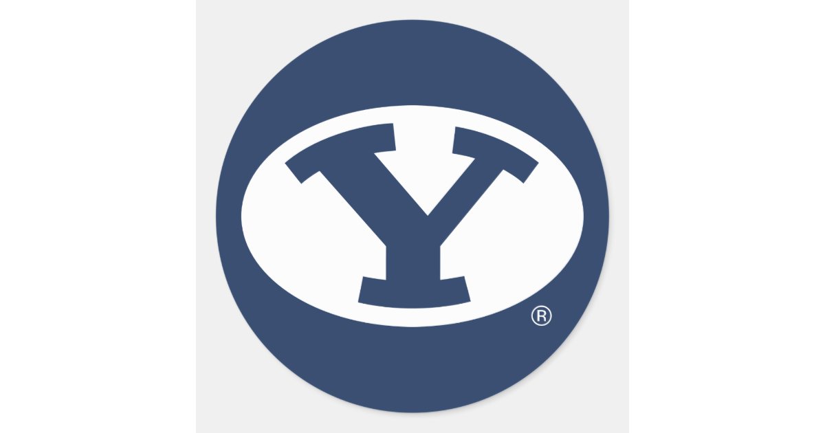 BYU Y CLASSIC ROUND STICKER | Zazzle