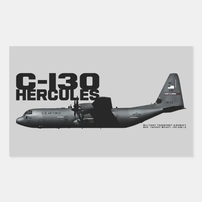 C-130 Hercules Rectangular Sticker | Zazzle