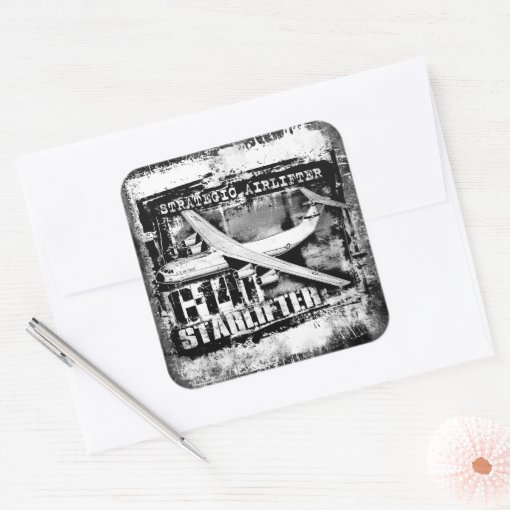 C-141 Starlifter Square Sticker Sticker | Zazzle