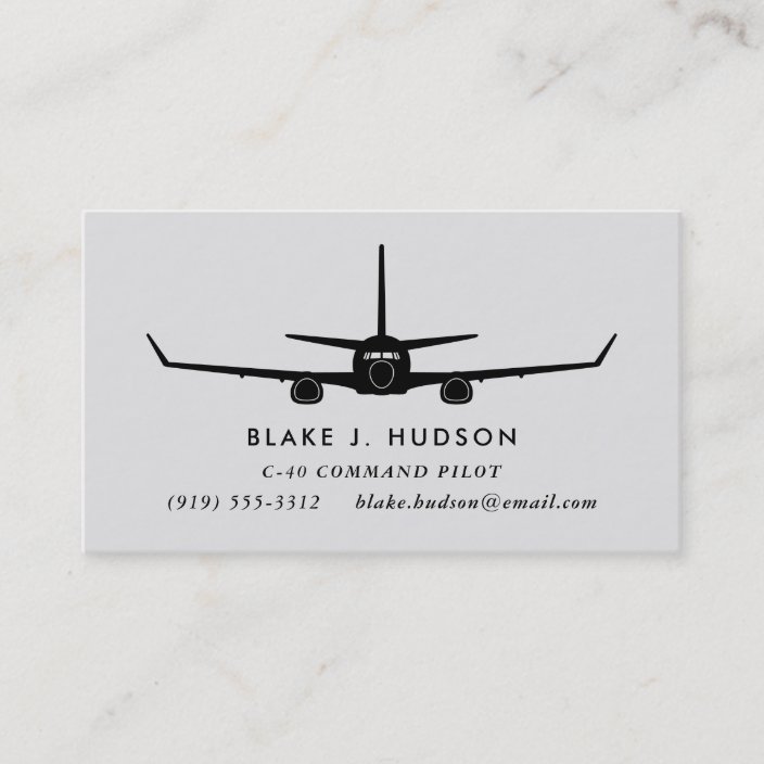 C-40 737 Silhouette Pilot Business Card | Zazzle.com
