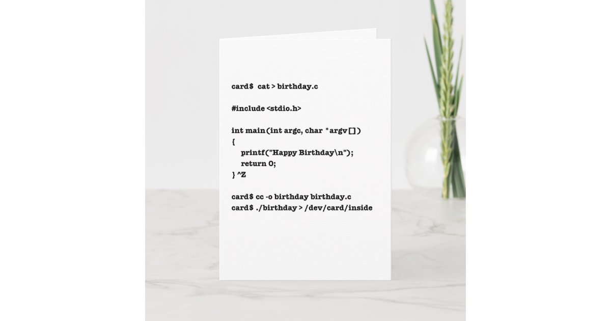 C Birthday Card | Zazzle
