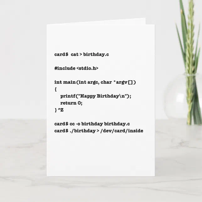 C Birthday Card | Zazzle