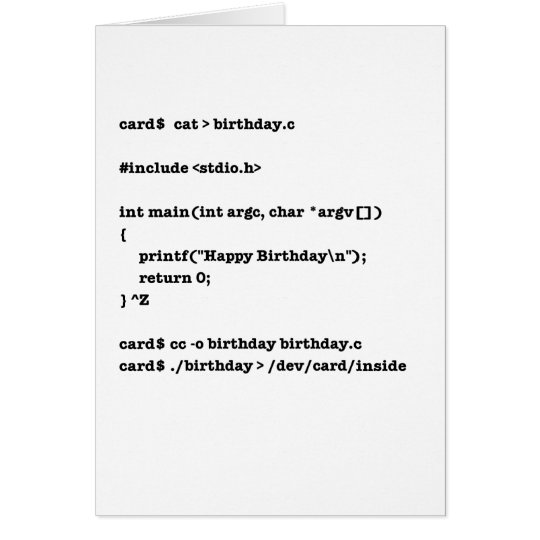C Birthday Card | Zazzle.com