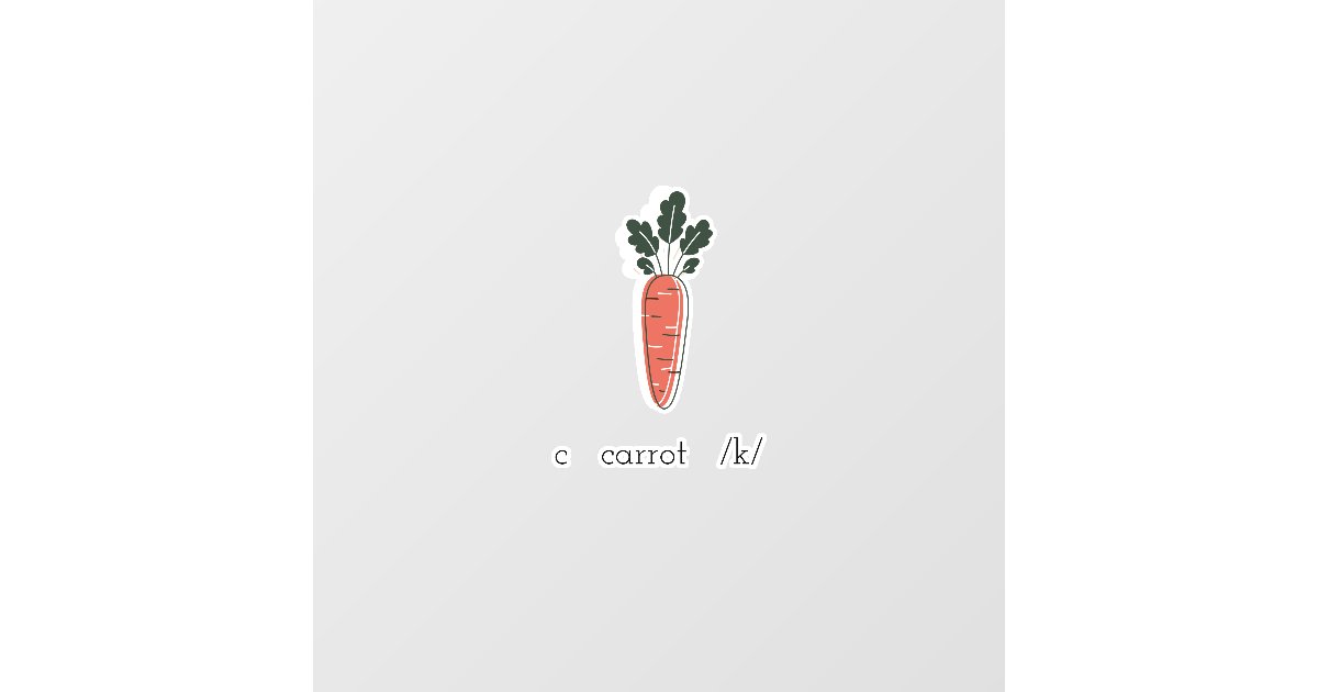 c carrot /k/ wall decal | Zazzle
