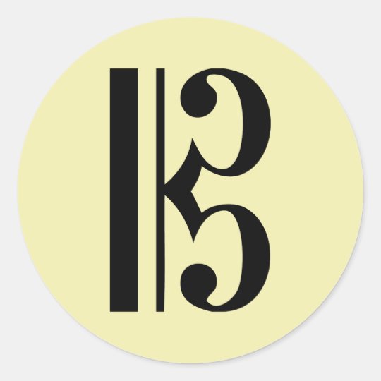 C-Clef Music Symbol Classic Round Sticker | Zazzle.com