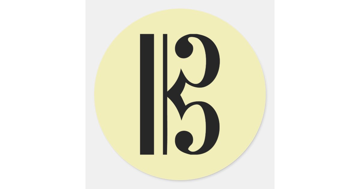 C-Clef Music Symbol Classic Round Sticker | Zazzle