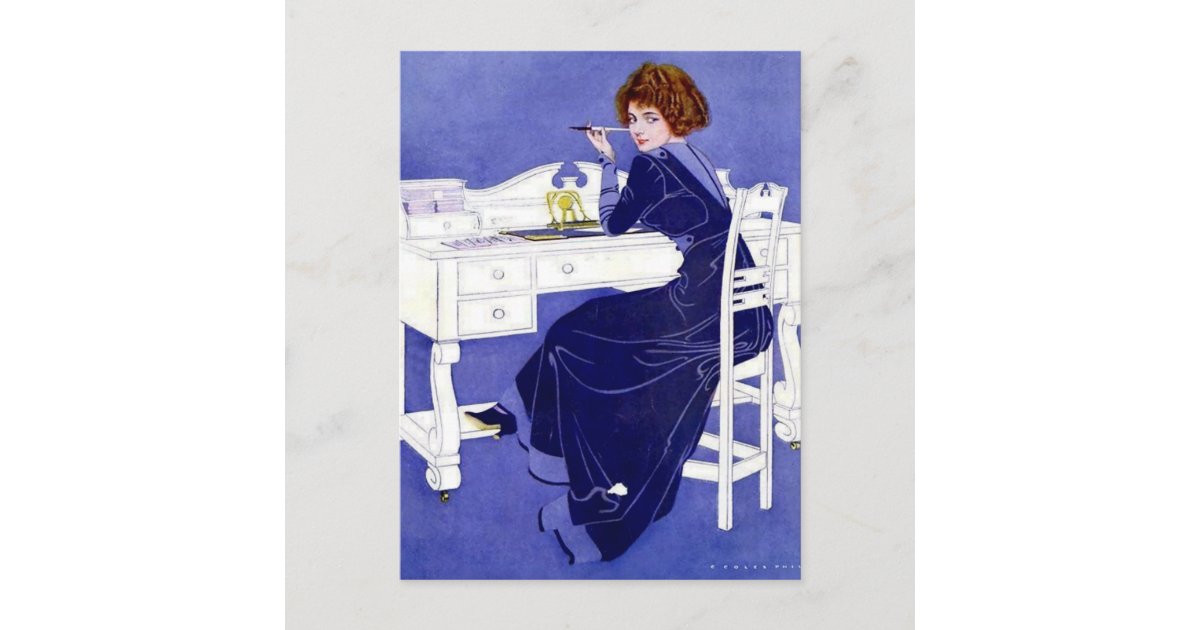 C Coles Phillips ‘Fadeaway Girl’ “Dear or Dearest Postcard | Zazzle