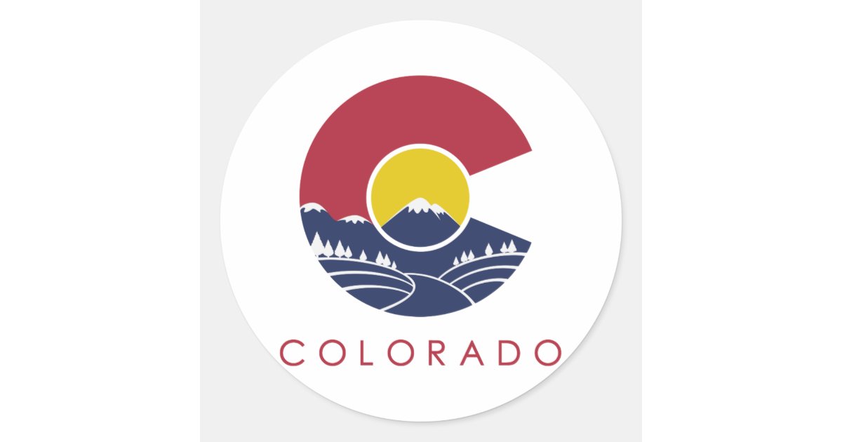 C Colorado Classic Round Sticker | Zazzle