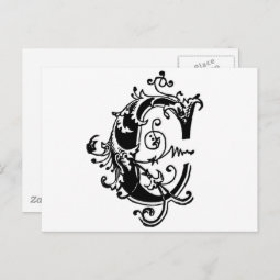 C Decorative Letter Postcard | Zazzle