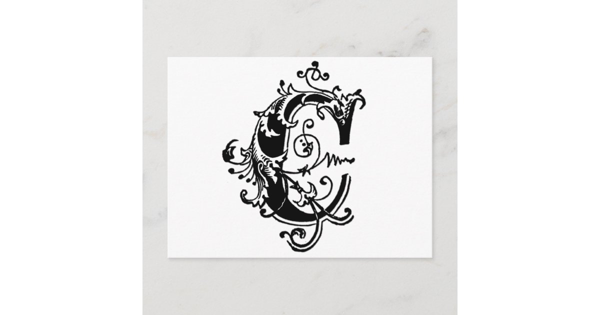 C Decorative Letter Postcard | Zazzle