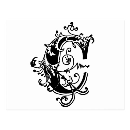 C Decorative Letter Postcard | Zazzle