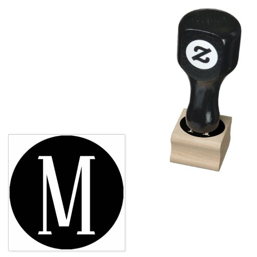 C Frame Monogrammed AS Rubber Stamp | Zazzle