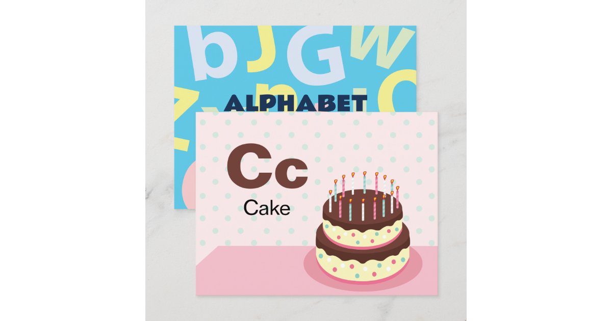 C is for Cake - Alphabet Flash Card | Zazzle