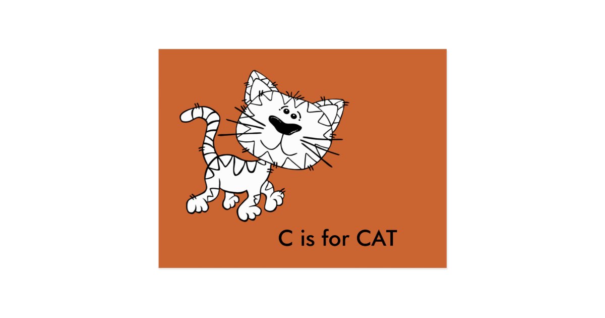 "C" is for Cat Alphabet Flashcard Postcard | Zazzle.com