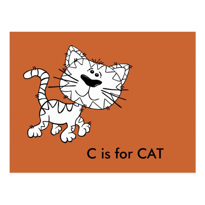 "C" is for Cat Alphabet Flashcard Postcard | Zazzle.com