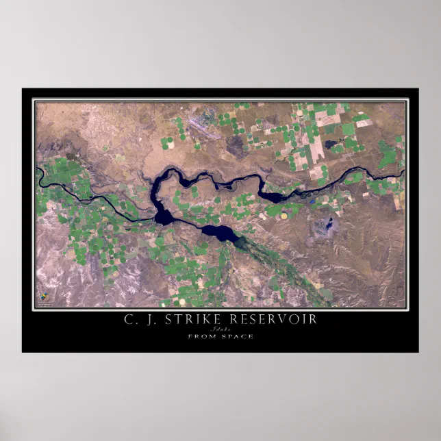 C J Strike Reservoir Idaho Satellite Poster Map | Zazzle