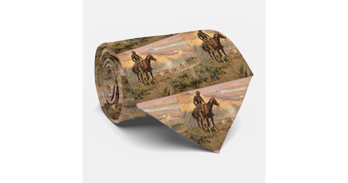 C M Russell Wagon Boss Vintage Western Cowboy Neck Tie | Zazzle