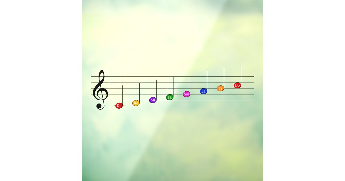 C Major Scale in Solfeggio Kids Music Literacy Window Cling | Zazzle