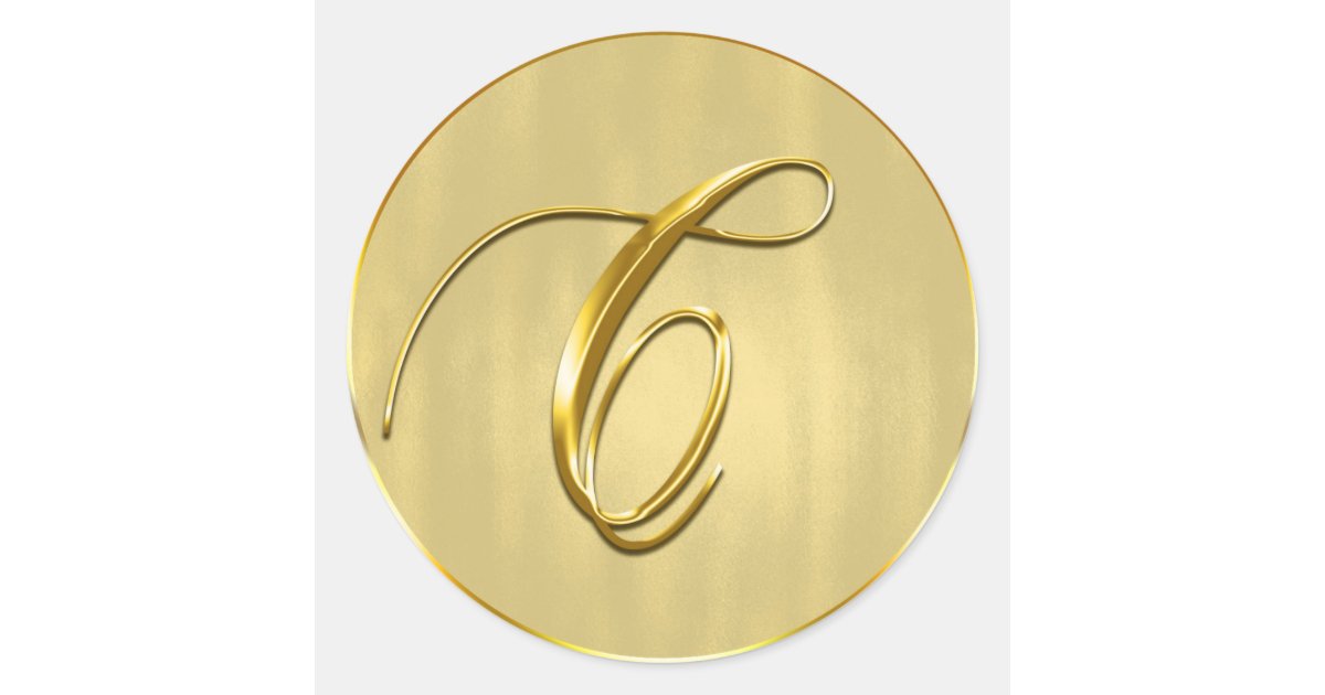 C Monogram Gold Seal Wedding Invitation Holiday | Zazzle