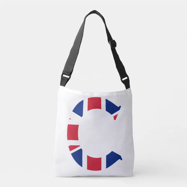 C Monogram overlaid on Union Jack Flag cbbcnt Crossbody Bag | Zazzle