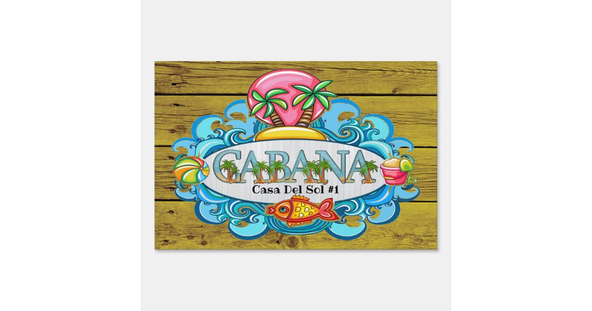 Cabana Door Sign | Zazzle