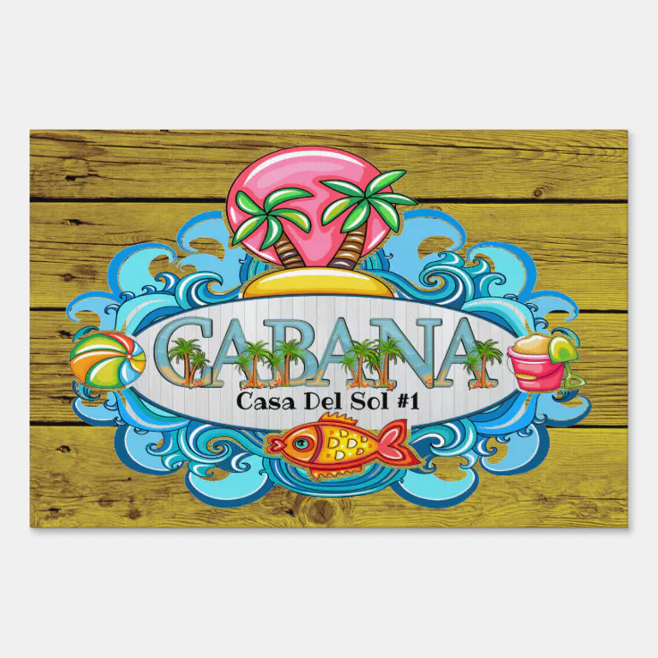 Cabana Door Sign | Zazzle