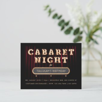 Cabaret Night Birthday Party Invitation | Zazzle
