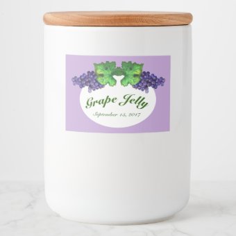 Cabernet Grape Jelly and Jam Label Light Purple | Zazzle