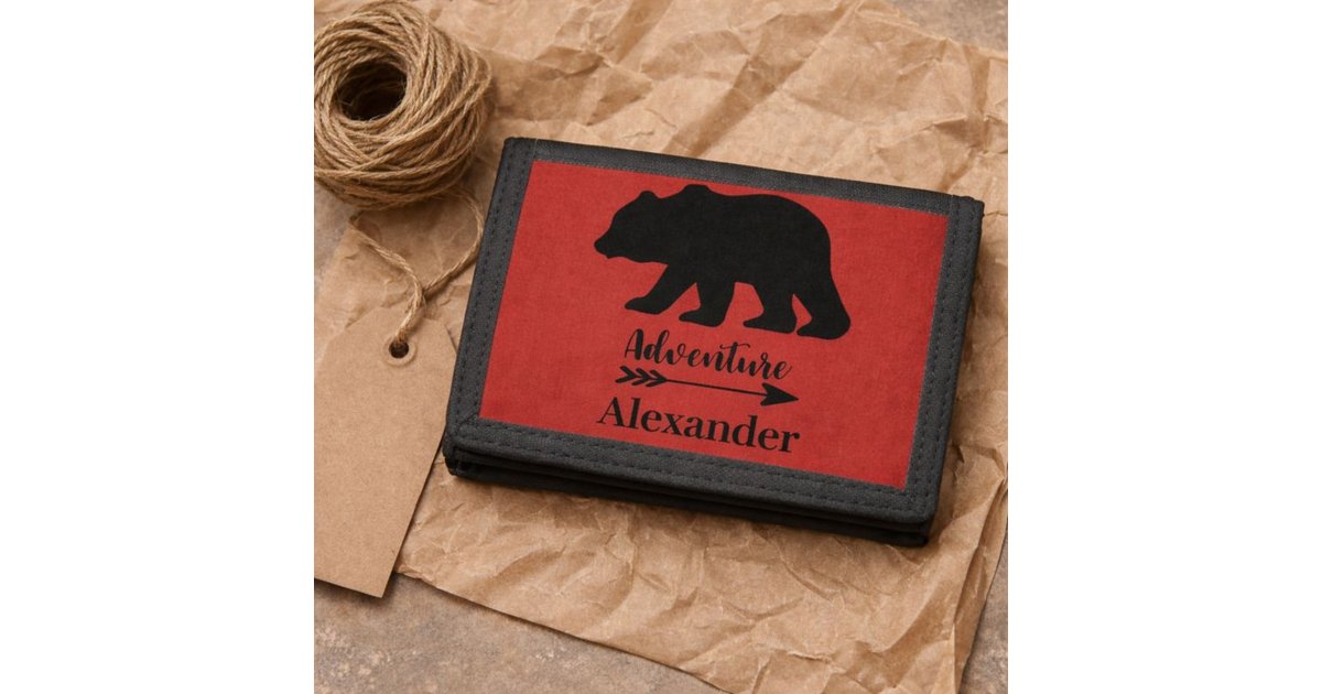 Cabin Bear Trifold Wallet | Zazzle