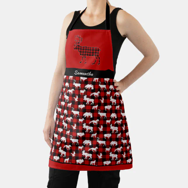 Cabin Buffalo Plaid Lumberjack Check Pattern Apron | Zazzle