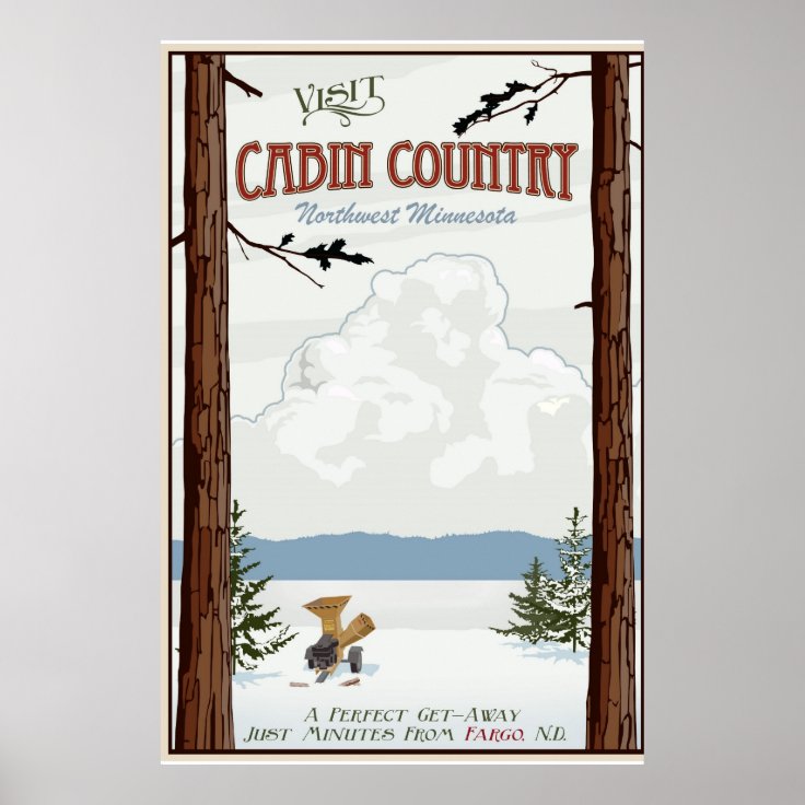 Cabin Country Vintage Travel poster | Zazzle