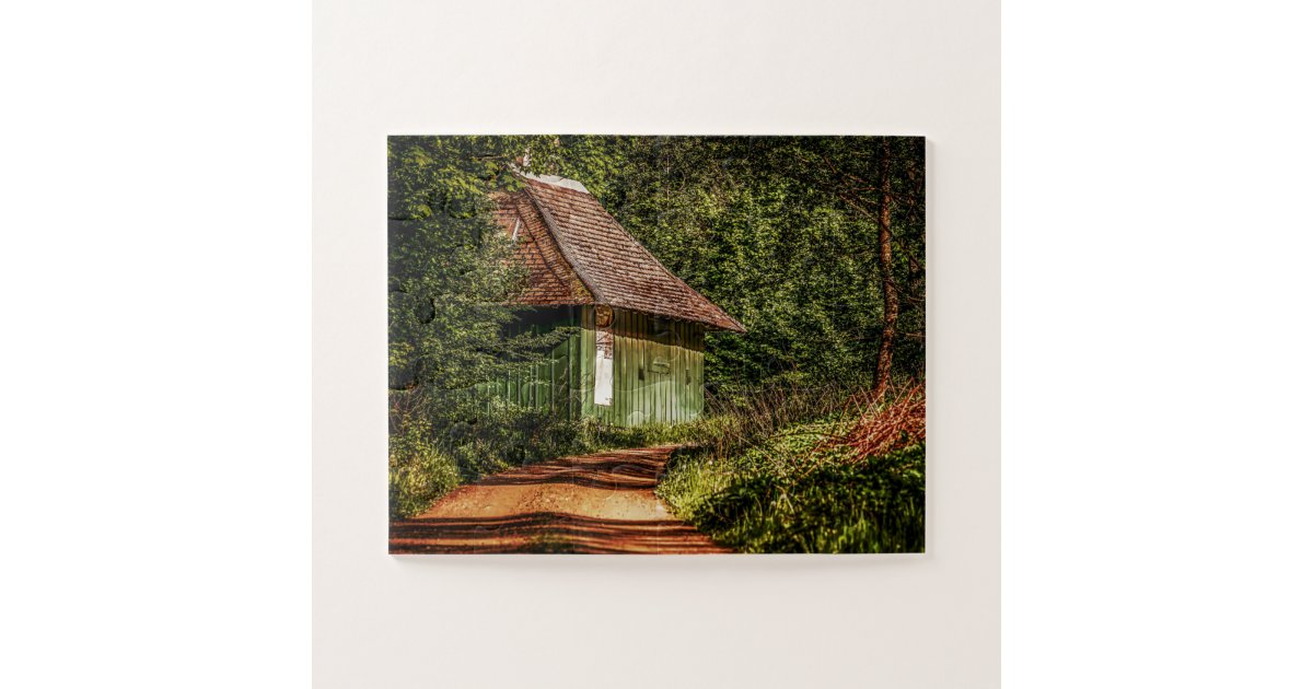 CABIN IN THE WOODS JIGSAW PUZZLE | Zazzle
