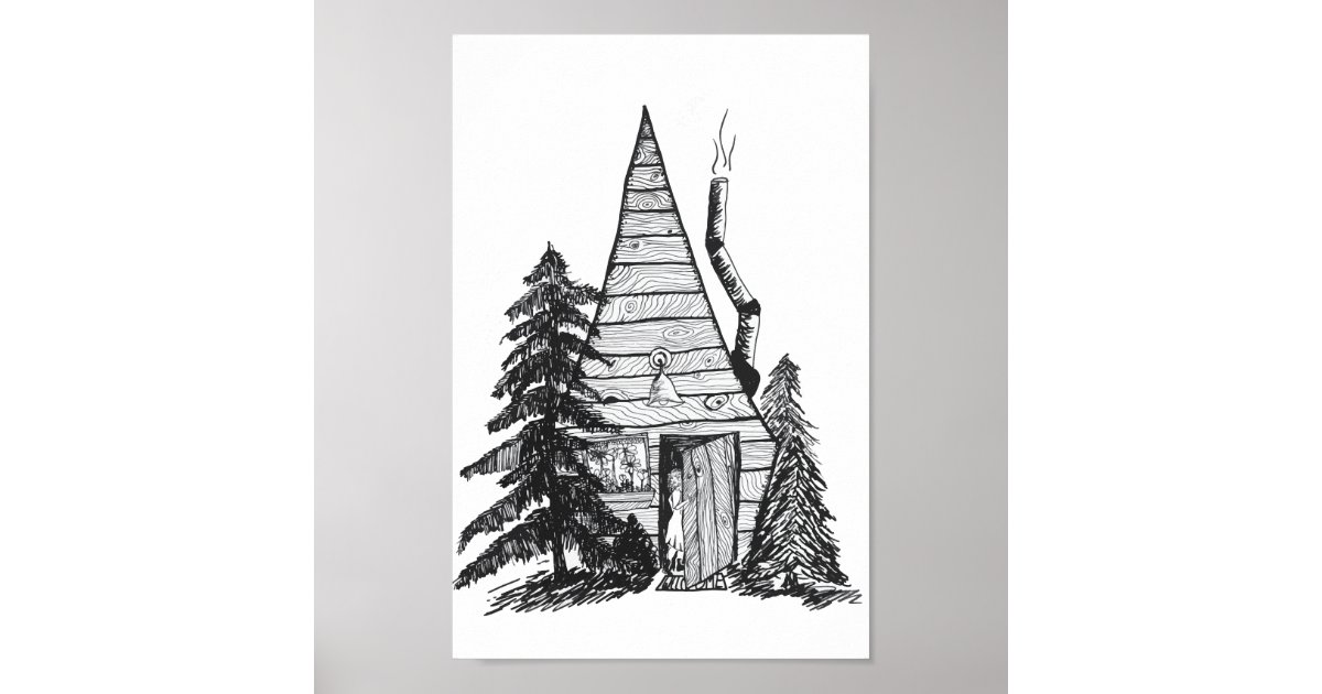 Cabin in the Woods Nursery Poster | Zazzle