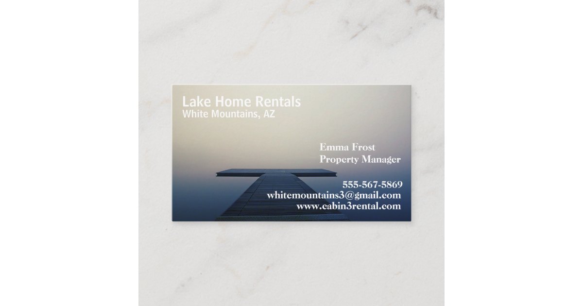 Cabin Lake Home Vacation Rental Business Cards | Zazzle.com