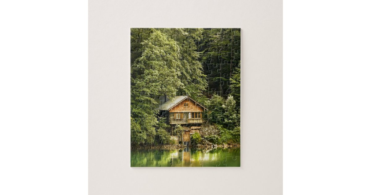 Cabin Lake House Jigsaw Puzzle | Zazzle