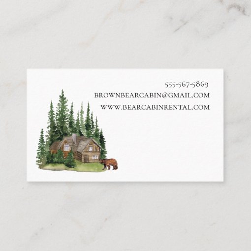 Cabin Mountain Home Vacation Rental Business Cards | Zazzle