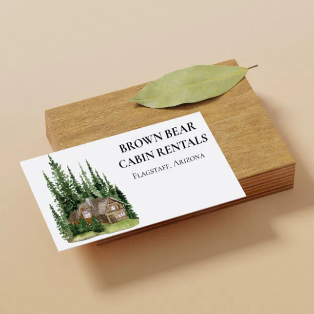 Cabin Mountain Home Vacation Rental Business Cards | Zazzle