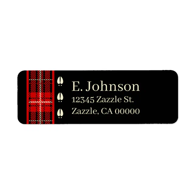 Cabin Red Plaid Moose Hoof Print Label | Zazzle