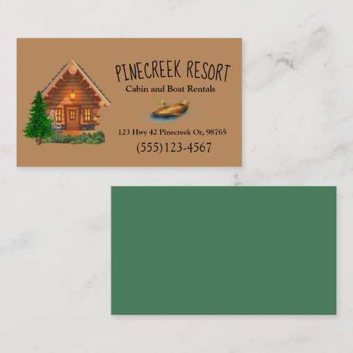 Cabin Resort Vacation Lodge Rental Business Card | Zazzle