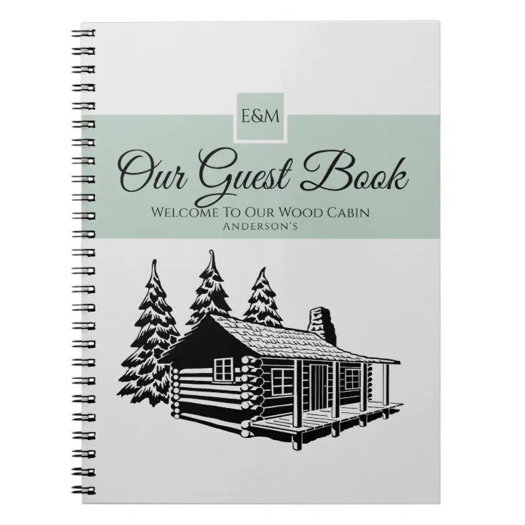 Cabin Welcome Guest Book Rustic Personalized | Zazzle