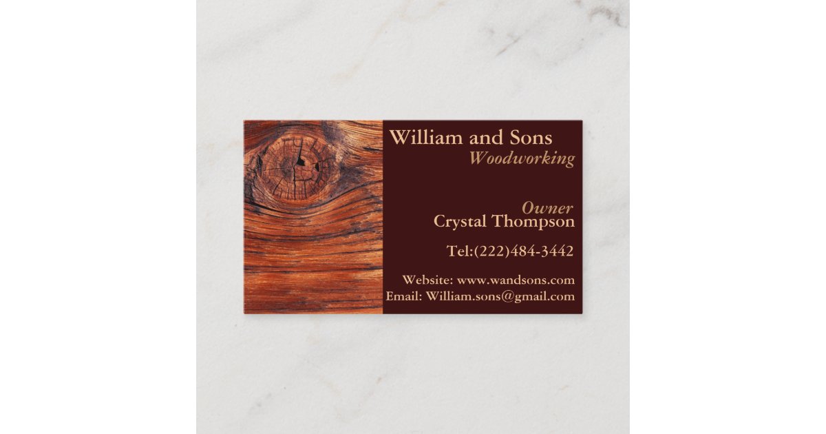 Cabinet Woodworking Carpentry Business Cards | Zazzle
