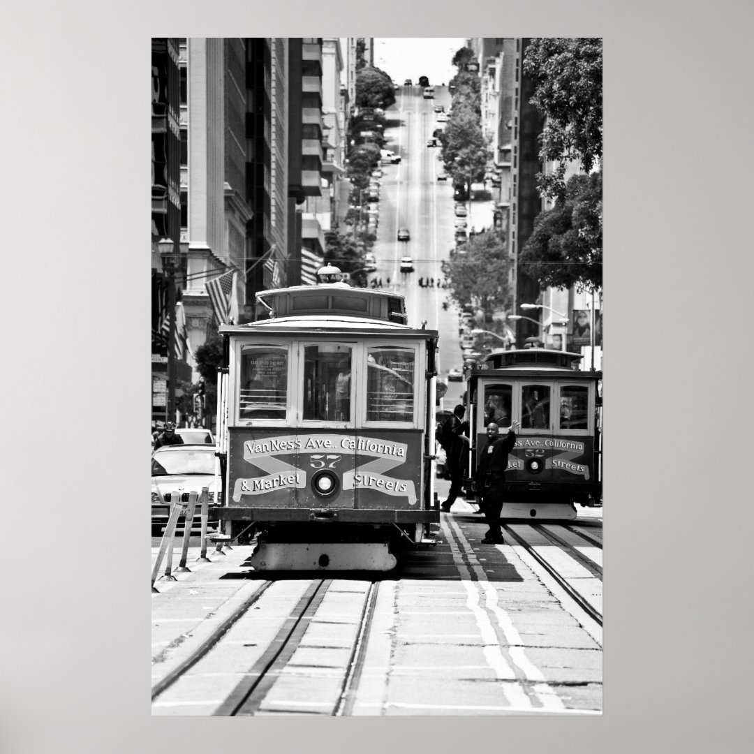 CABLE CAR IN SAN FRANCISCO POSTER | Zazzle